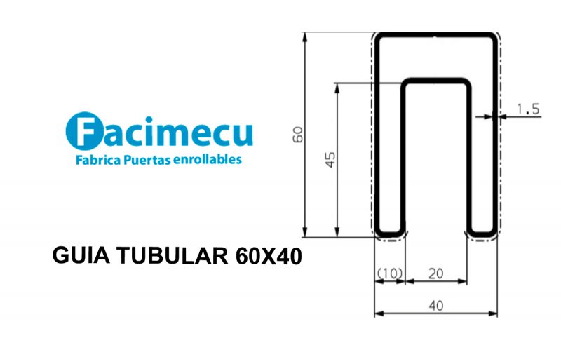 Nueva Guía tubular 60 X 40 - Fabrica de puertas enrollables